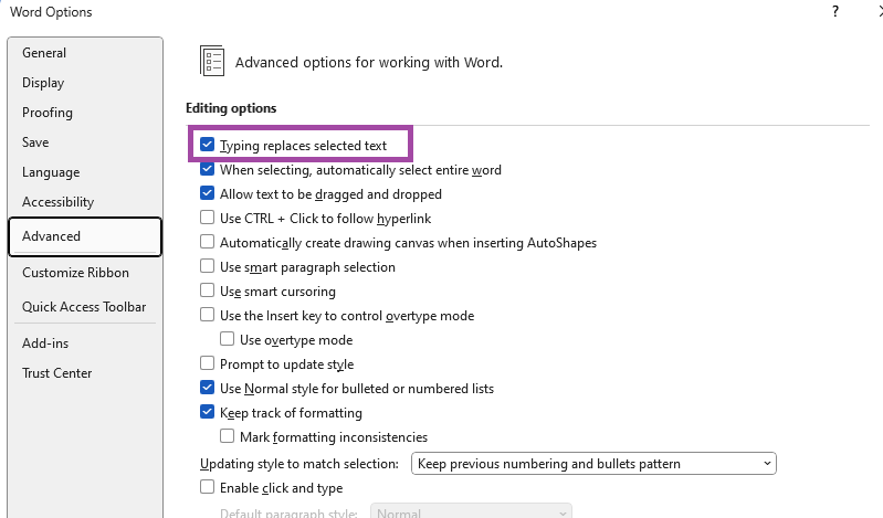 Won't let me delete words when highlighted in word doc - Microsoft Q&A