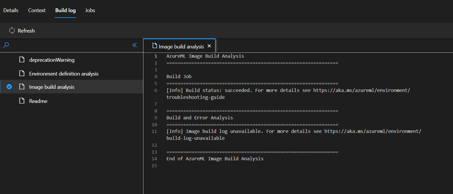 Environment logs not available - Microsoft Q&A