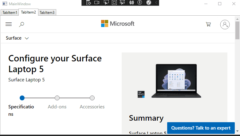 how to add a keyboard shortcut key in the webview control integrated in a Windows application ...