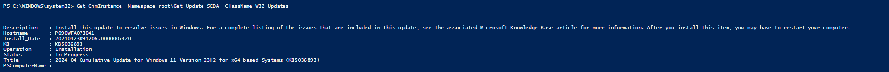 Get all the windows update and put in to the ciminstance - Microsoft Q&A
