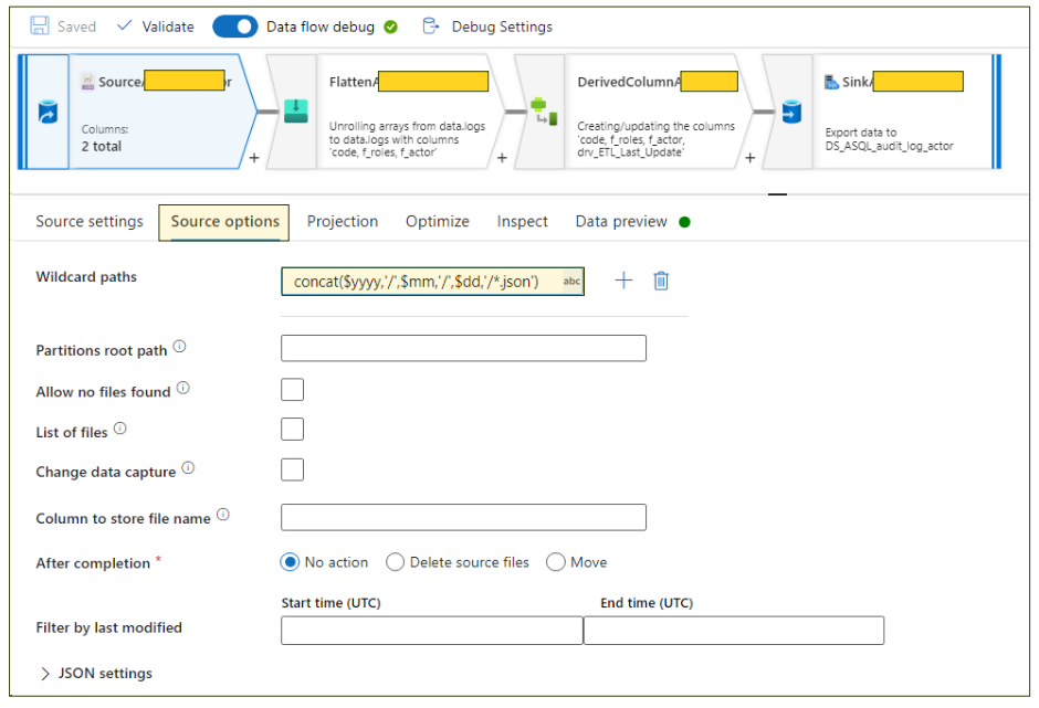 issue parsing the expression body('DataFlow1ComposeRuntimeVariables ...