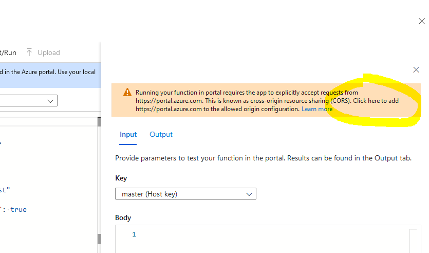 Unable To Add Cors Exception From The Click Here Link Microsoft Qanda