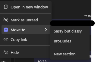 How can I pin self-chat to the top of teams - Microsoft Q&A