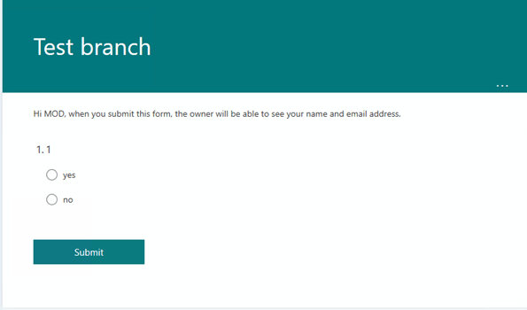 Forms: Show questions in branching - Microsoft Q&A