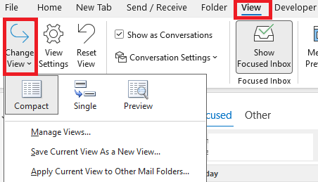 My view on outlook inbox has changed and I cant change it back ...