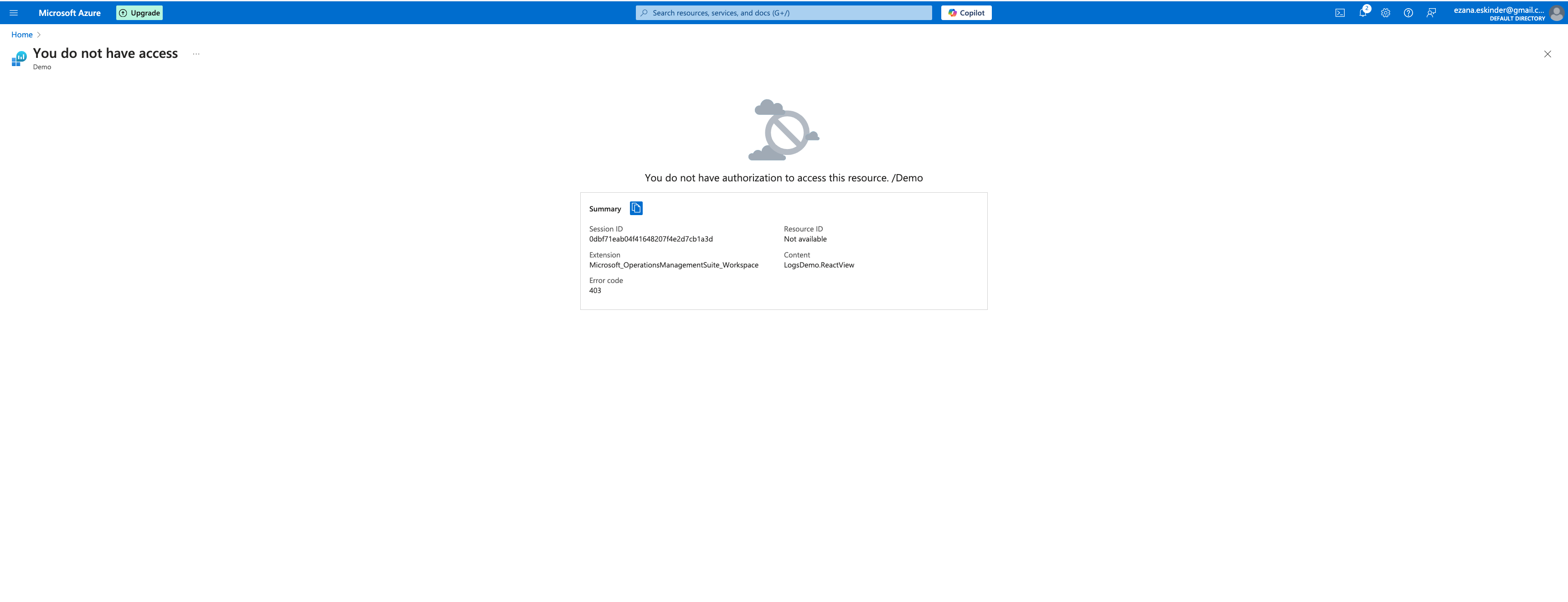 I'm being denied access to the Log Analytics Demo environment all of a ...