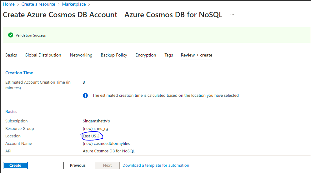Problem with working with setting up CosmosDB NoSQL - Microsoft Q&A