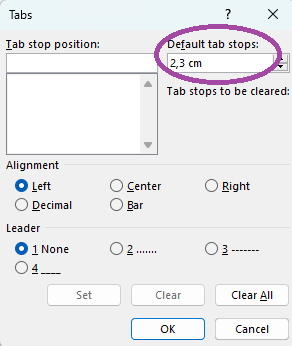 How can I set my tabs so that they are always set in all my Word ...
