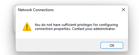 don't have permition to bridge network connection - Microsoft Q&A