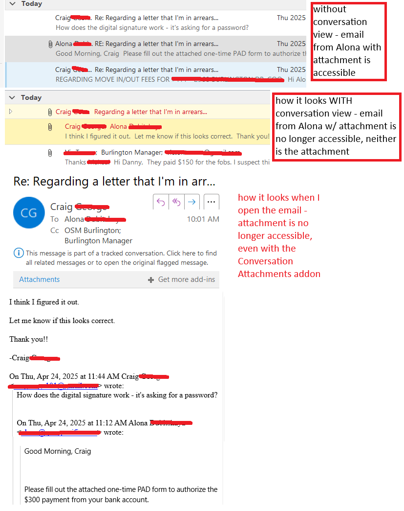 How to access attachments in previous emails of an email chain IN ...