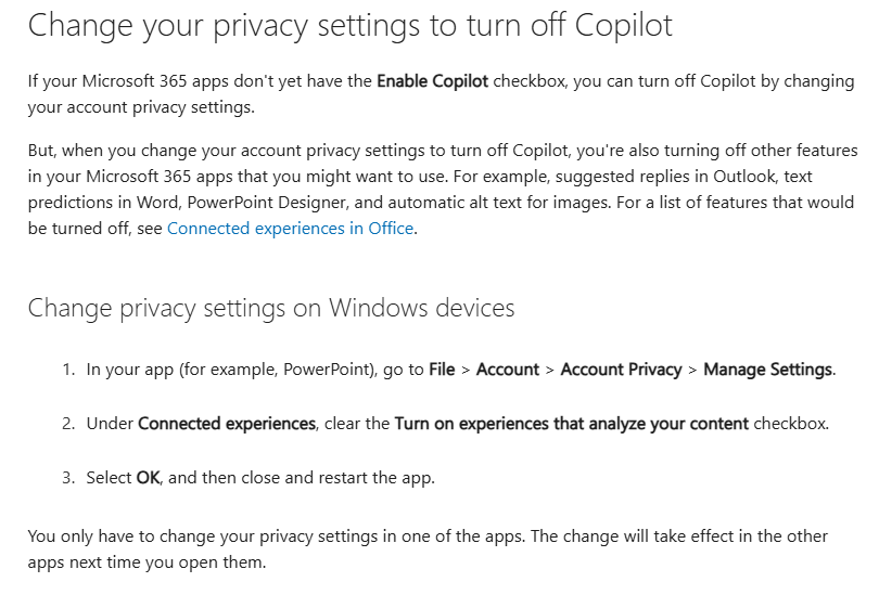 turning off copilot on outlook - Microsoft Q&A