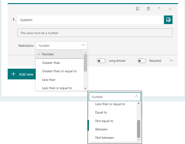 MS forms restricting answers / data validation - Microsoft Q&A