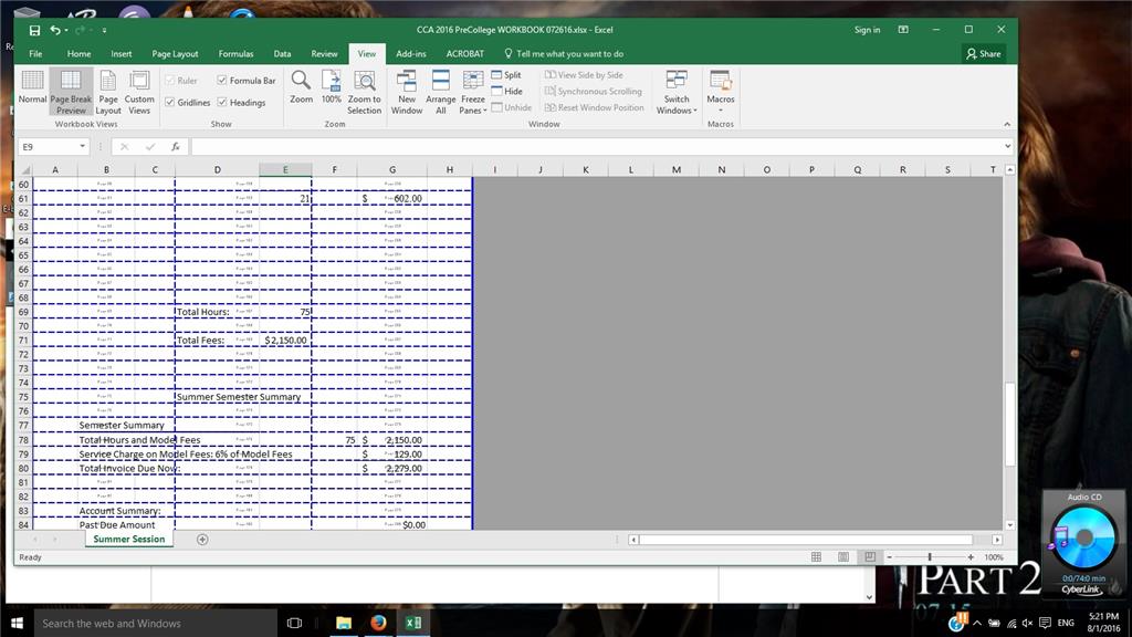 Excel 2016 (Office 365) Page Breaks every column that I can't get rid ...