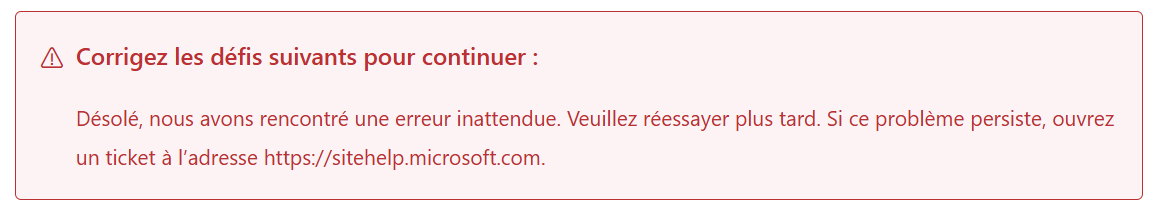 Impossible de poser une question! - Microsoft Q&A
