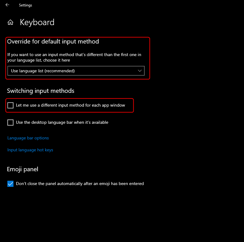I would like to to disable the keyboard language shortcut - Microsoft Q&A