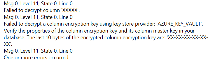 Error while querying 'Always encrypted' column in Azure SQL database ... Error while querying 'Always encrypted' column in Azure SQL database ...