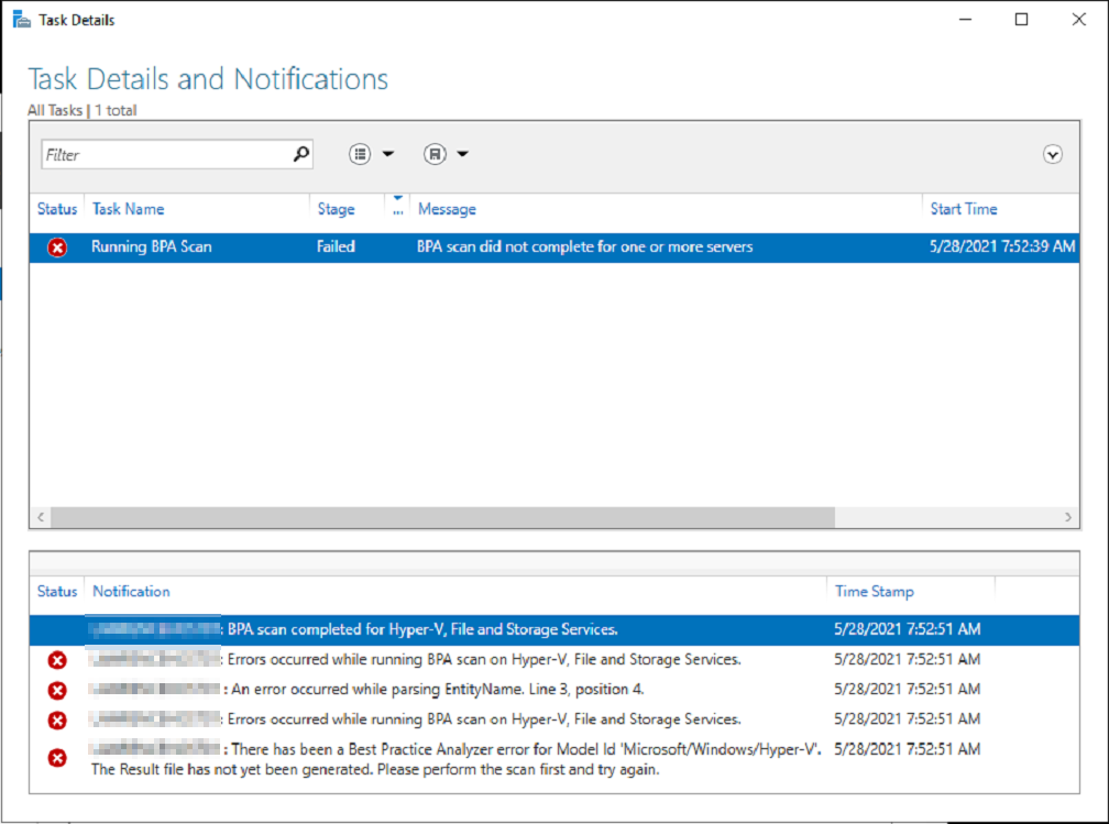 BPA Scan failing for Hyper-V (An error occurred while parsing EntityName) - Microsoft Q&A