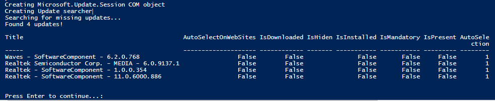 WUApiLib.IUpdateSearcher not returning patches listed in Optional ...