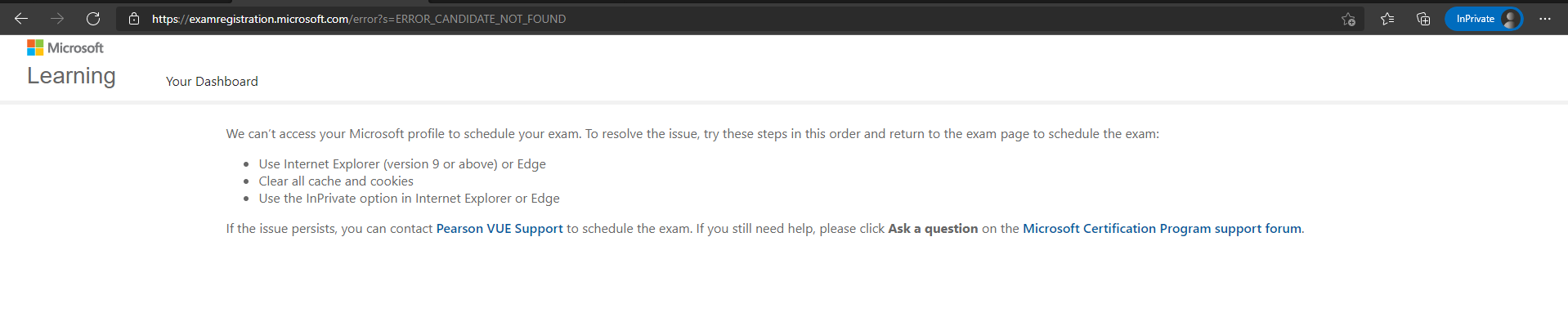 Tengo problemas para registrar mi examen con Pearson VUE AZ-900 ...