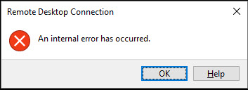 RDP connection error - Microsoft Q&A