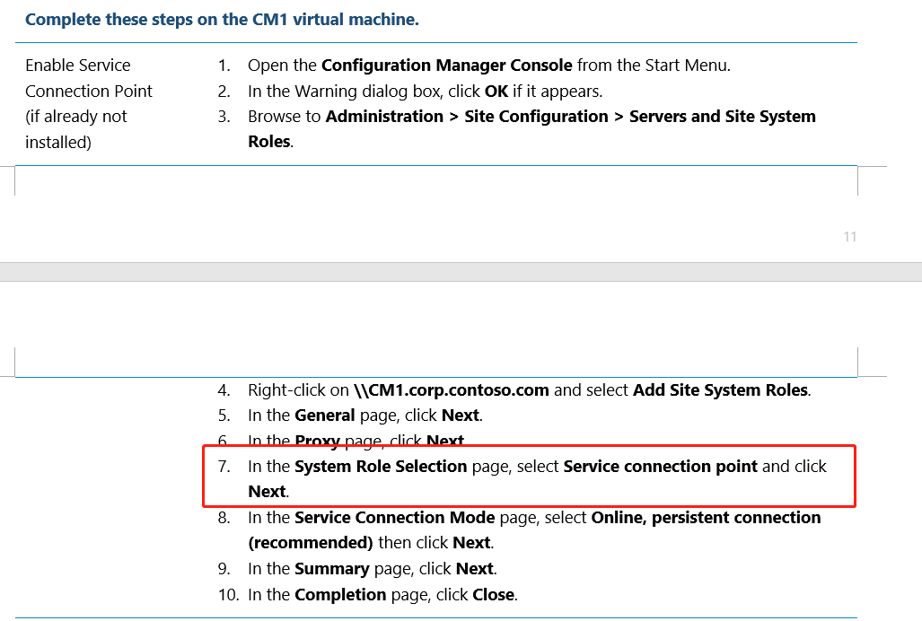 No Service connection point in Lab Kit 20H2 according to the lab guide ...