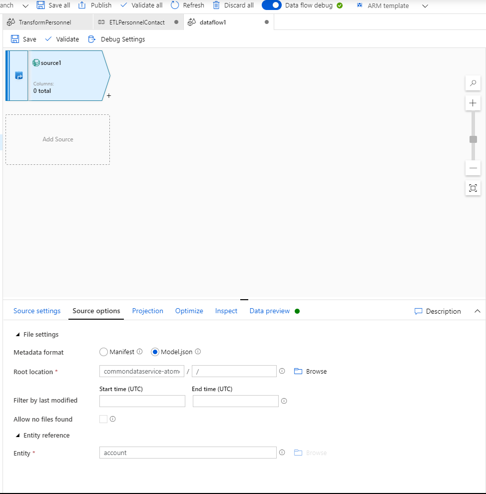 Can't use inline common data model data set "The corpus path is null or empty" - Microsoft Q&A
