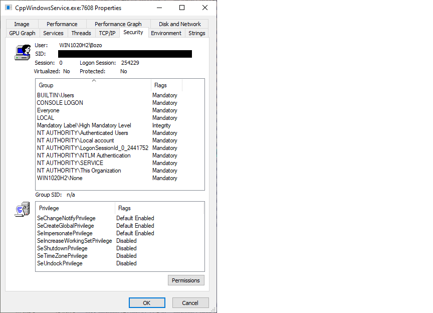 How windows service run process as elevated rights for standard user ...