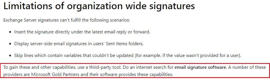 Organization-wide signature only on first message - Microsoft Q&A