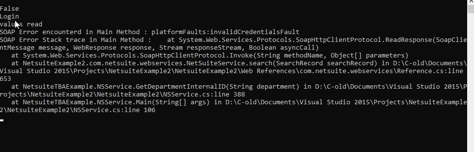 Getting this exception while connecting to Netsuite and trying to pull ...