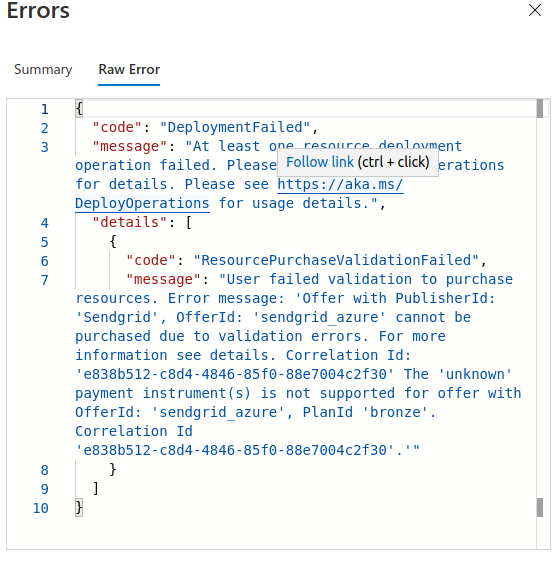 Issue When Trying To Create A Sendgrid Account On Azure Microsoft Qanda