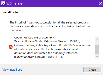 Visual Studio shared components tools and sdks problem - Microsoft Q&A