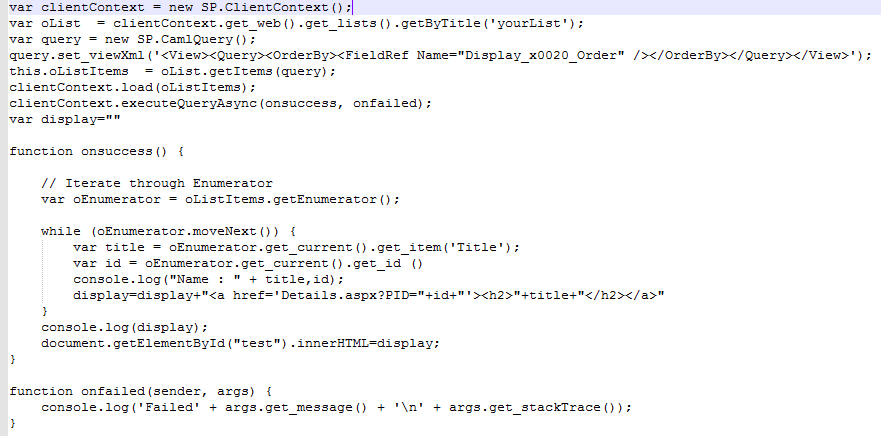 Ordering items using Script Editor - Microsoft Q&A