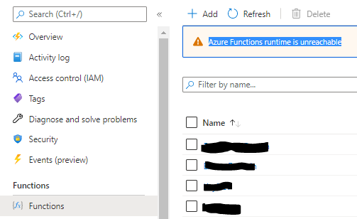 Python Azure Function App Service Unavailable Microsoft Qanda