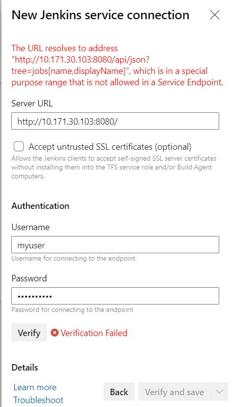 Jenkins service connection in azure - Microsoft Q&A