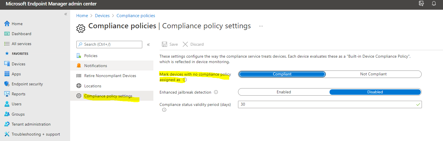 Device Not Compliant Is Active - Microsoft Q&A