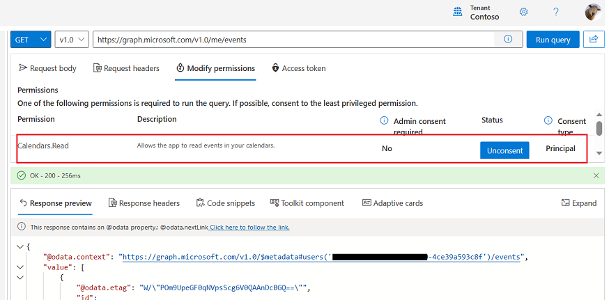 Why access denied response is coming when we hit the Create Event API ...