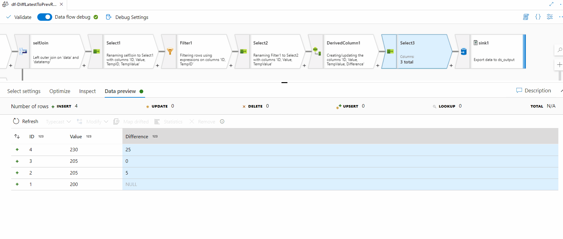 Azure Data Factory Difference Between Two Record Values Microsoft Qanda