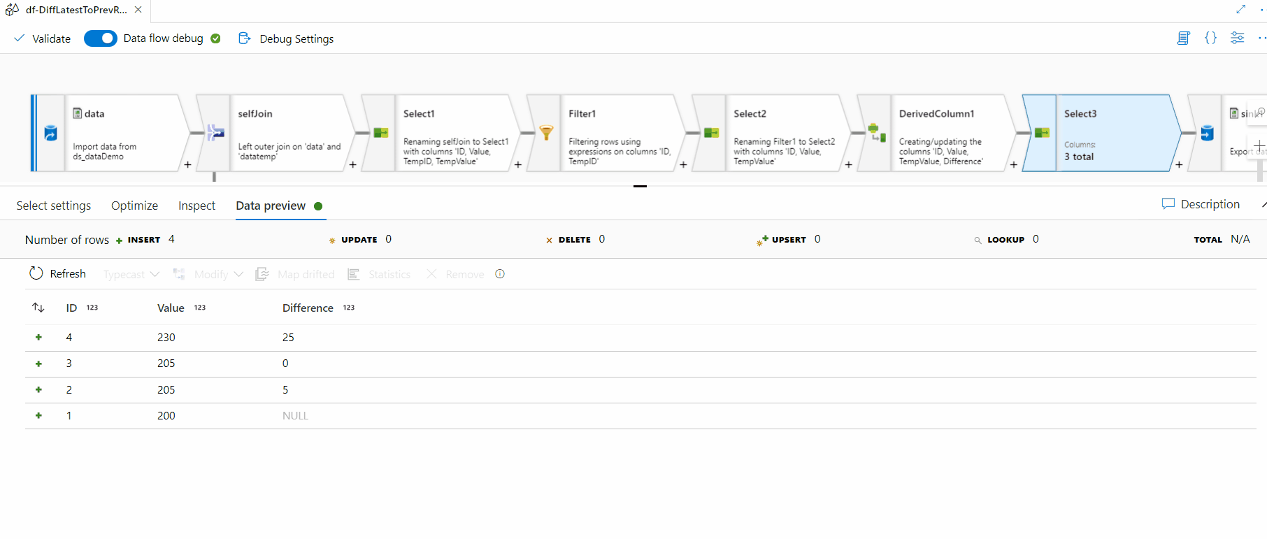 Azure Data Factory Difference Between Two Record Values Microsoft Qanda