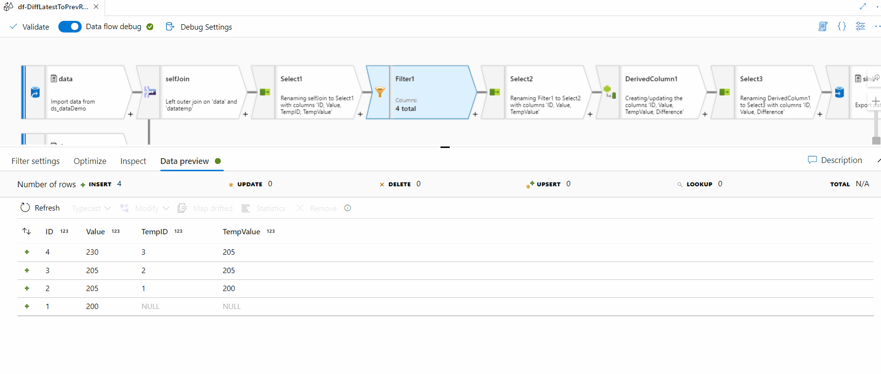 Azure Data Factory Difference Between Two Record Values Microsoft Qanda
