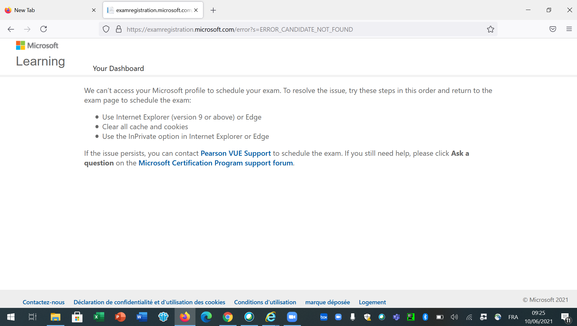 Error when schedule exam az-900 - Microsoft Q&A