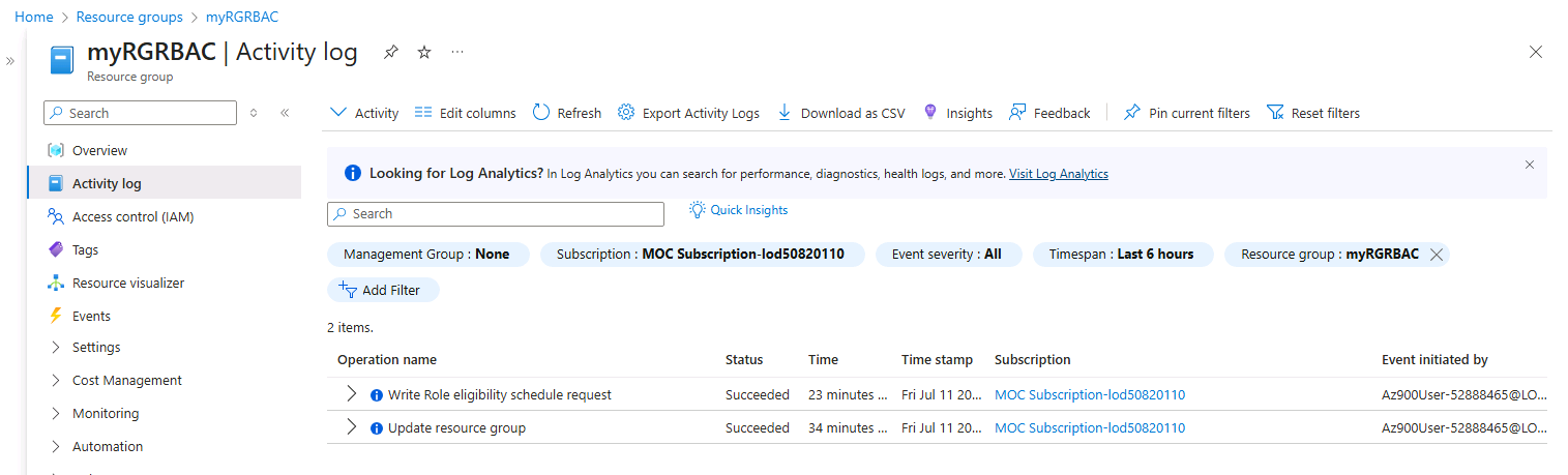 Lab AZ900 Manage Access with RBAC - Microsoft Q&A