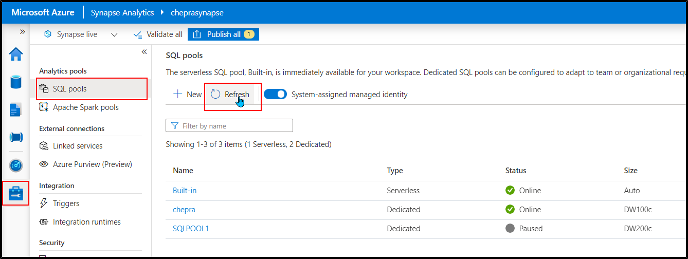 Synapse Built-in SQL Pool not available with "internal error" after ...