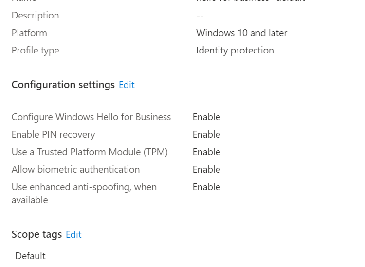 Windows Hello for Business Microsoft Endpoint Configuration manager ...