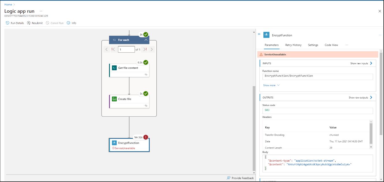 I want to deploy an Azure Functions that will be used in a Logic Apps ...
