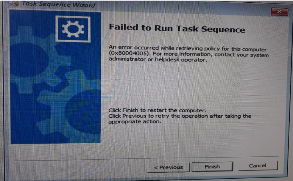 Error 80004005 Task Sequence And Multiple Sql Errors Microsoft Qanda