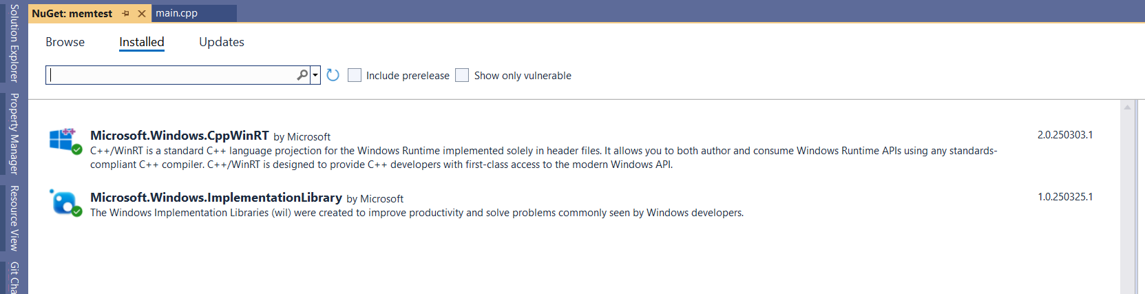 How can i steup visual studio with WinRt and c++ - Microsoft Q&A