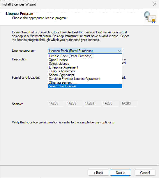 I didn't get license numbers with remote desktop licenses in my ...