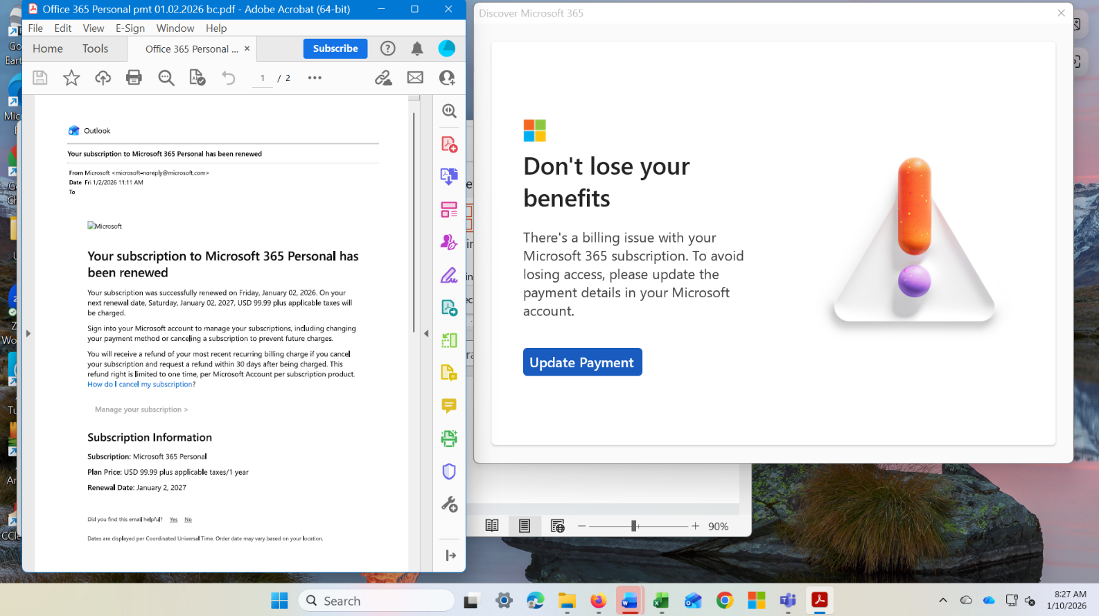 I udated my billing info but keep getting an alert to update ...