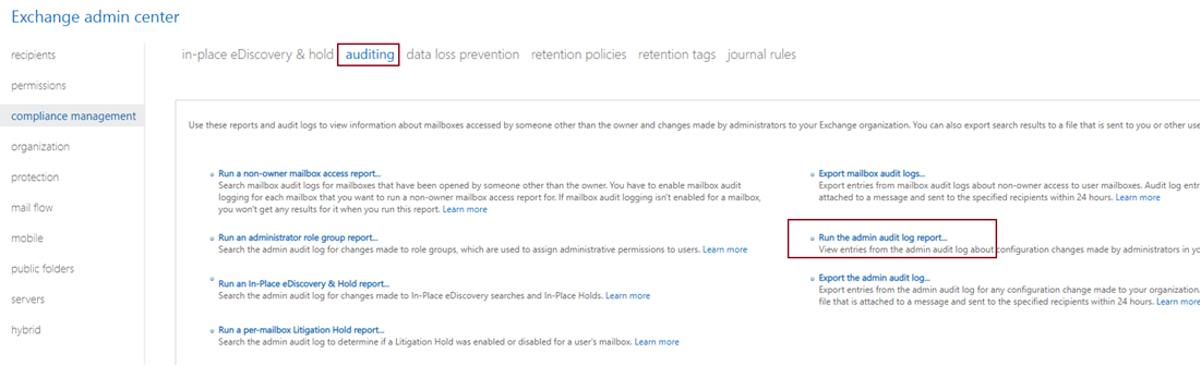 Logs for rule creation in Exchange 2013 - Microsoft Q&A