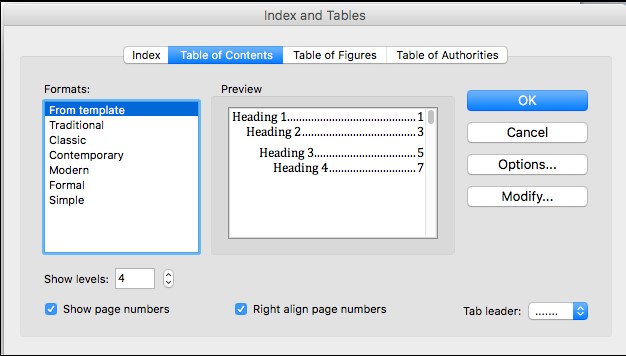 Table of Contents not showing all levels (Mac) - Microsoft Q&A